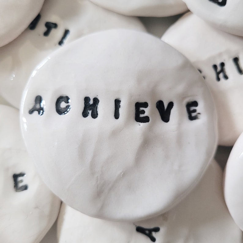 White Touchstones With Positive Words Love Inspire Breathe Gratitude ...