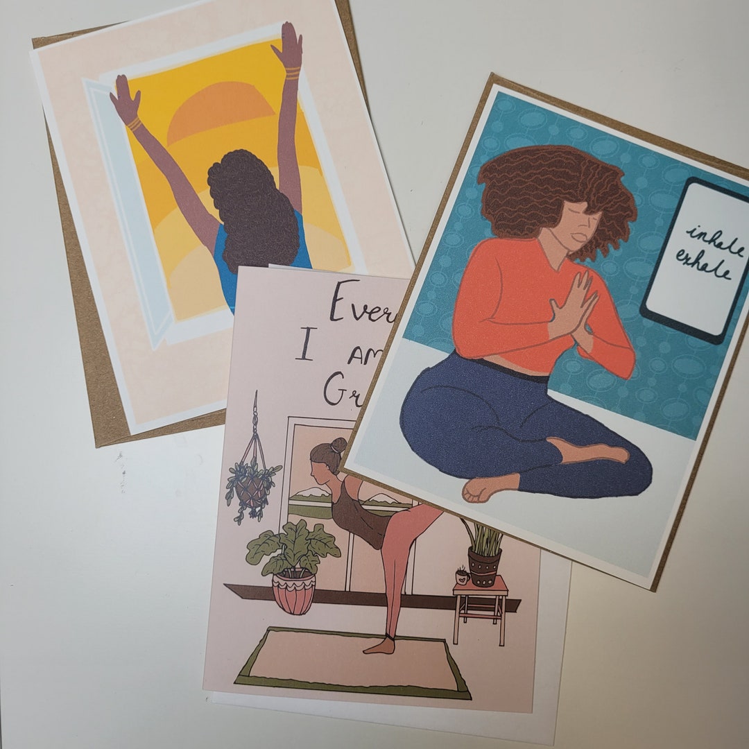 Greeting Card & Envelope Yoga Theme - Etsy