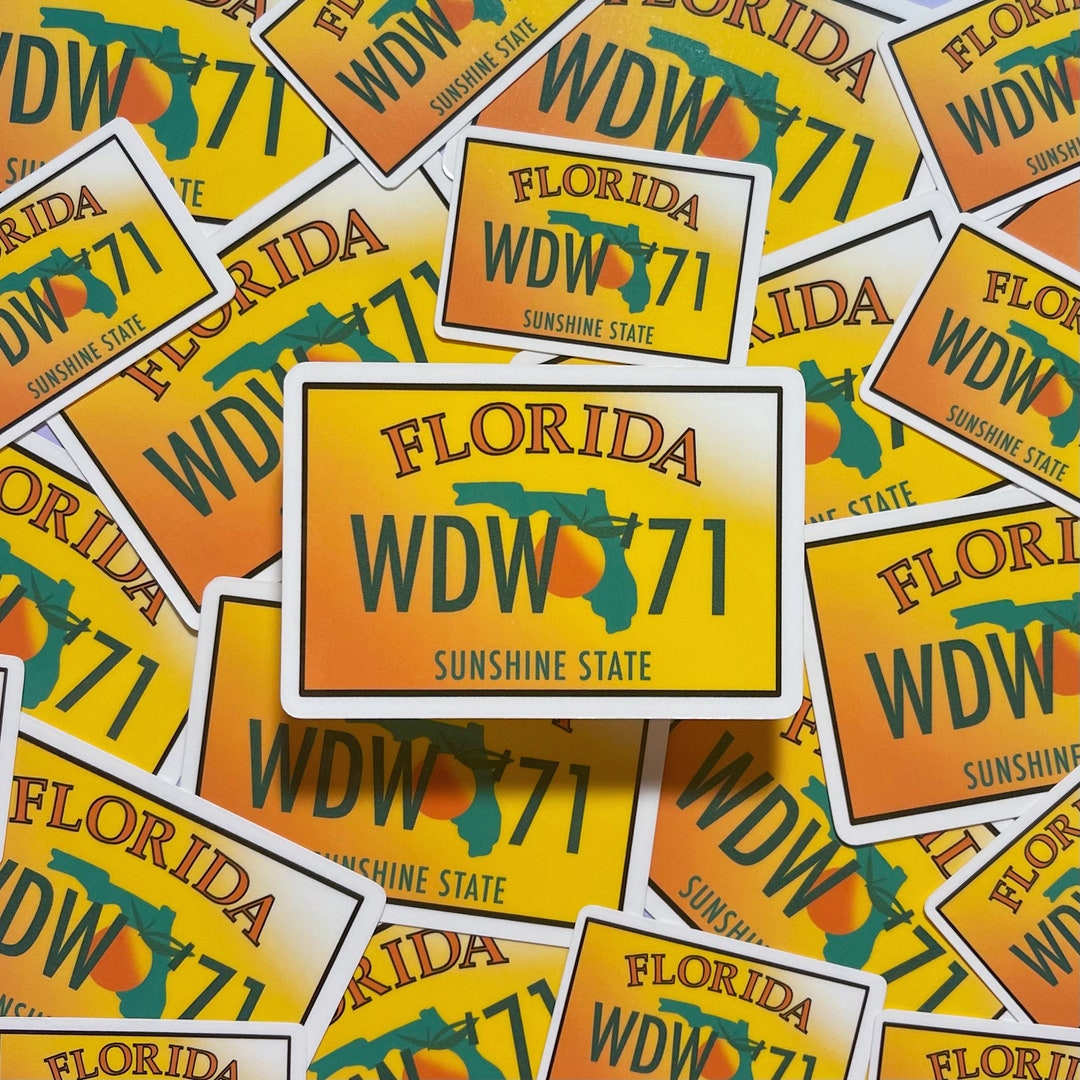 Florida License Plate Sticker WDW '71 - Etsy