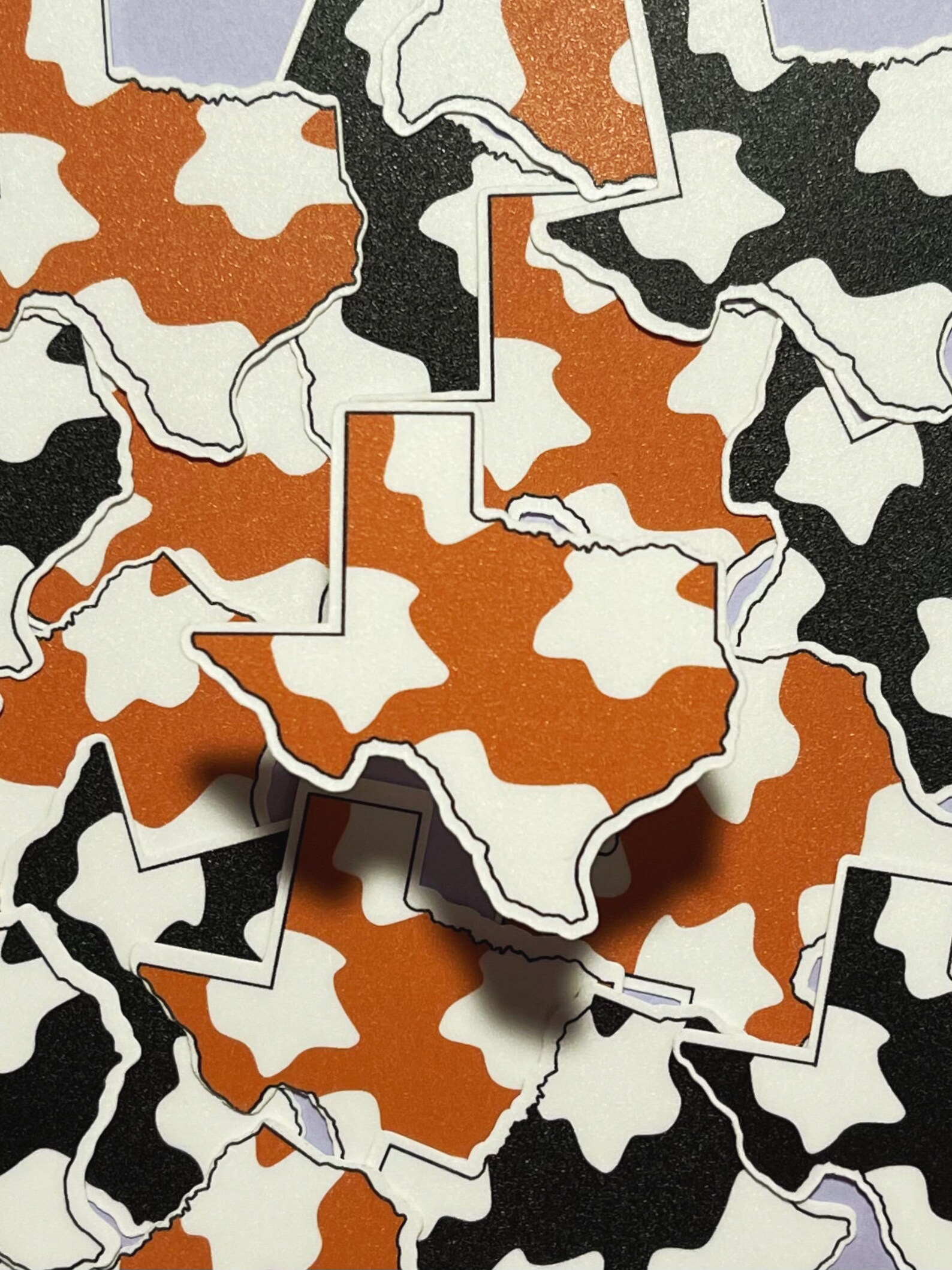 Texas Cow Print Mini Sticker - Etsy