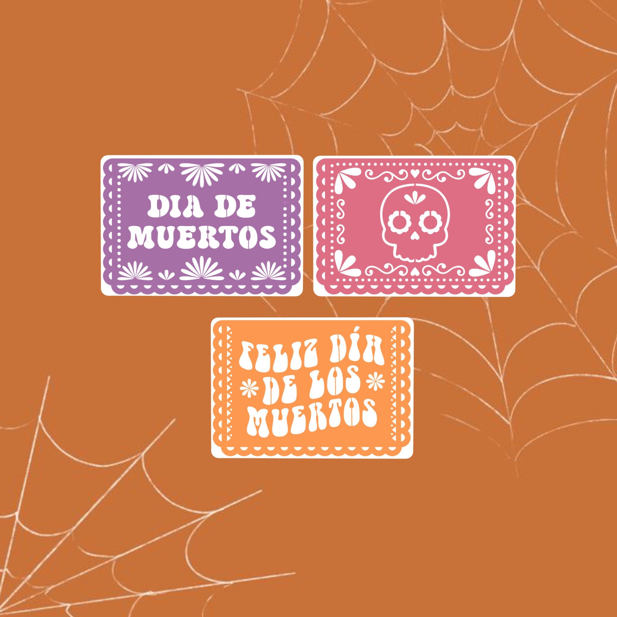 Papel Picado Mini Sticker Set | Day of the Dead Mini Sticker Set - Etsy