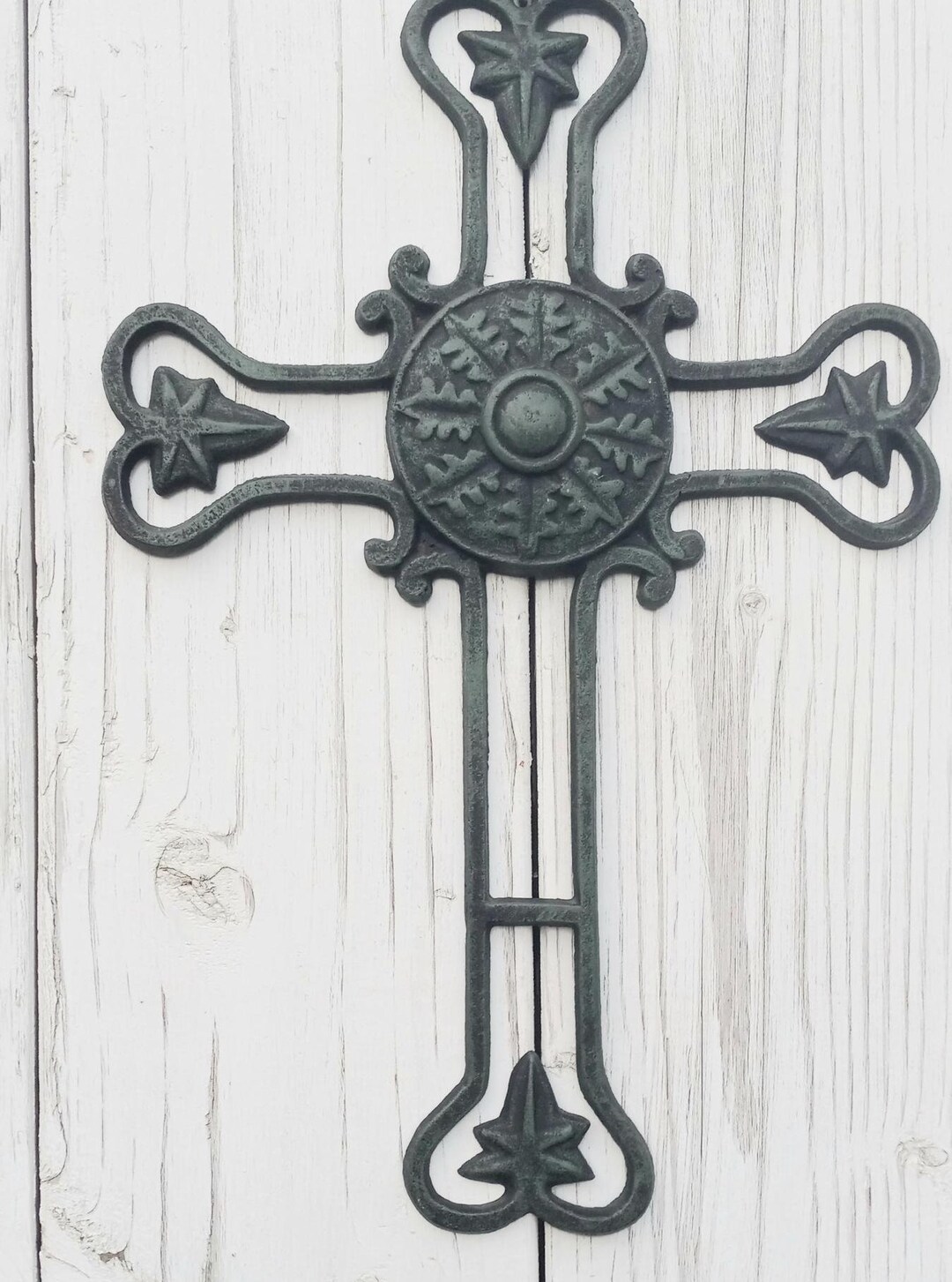 Vintage Old World Style Cast Iron Cross Patina Indoor/outdoor Wall ...