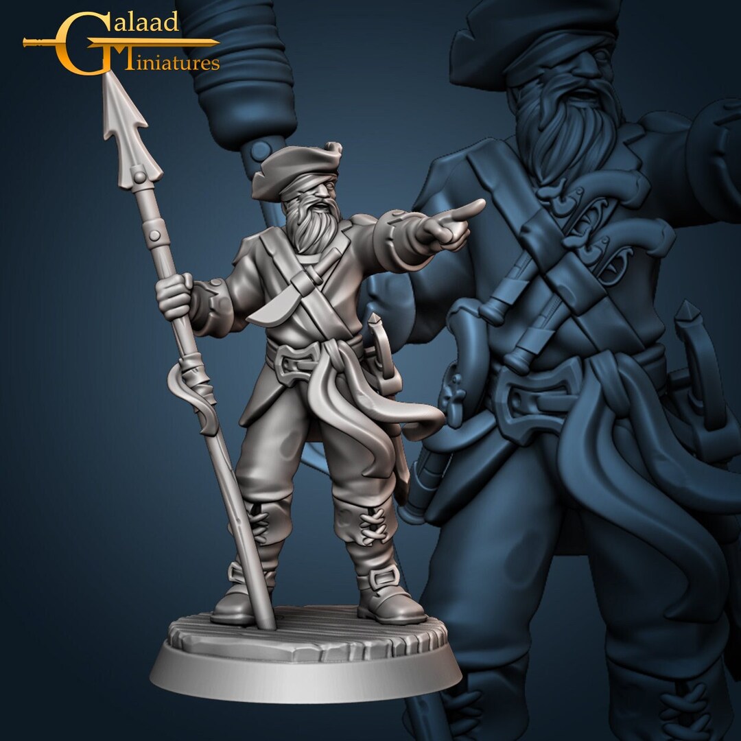 Male Pirate Captain Miniature | RPG Minis | D&D | DND | RPG | Tabletop ...