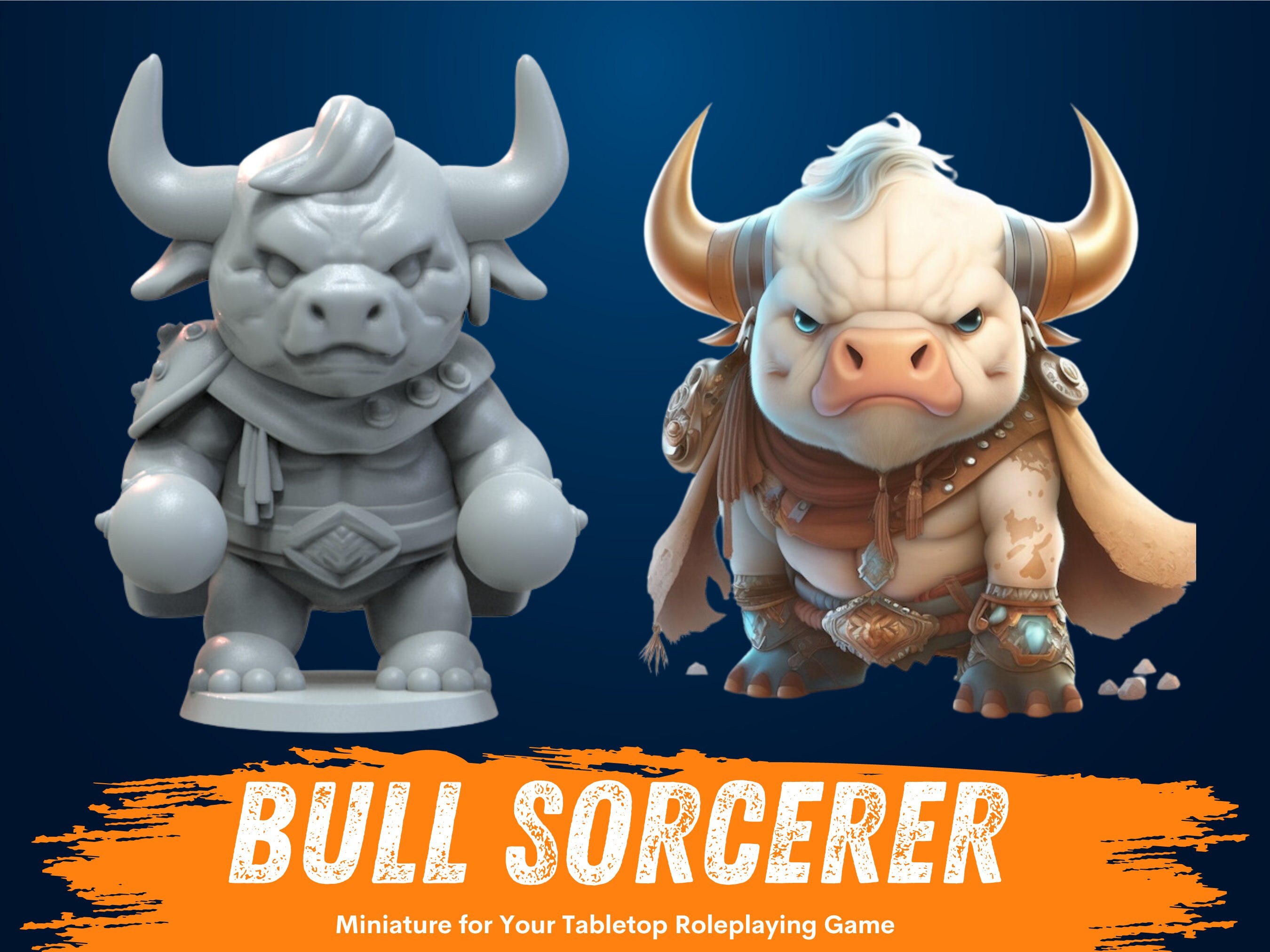 Bull Sorcerer Miniature | D&D Aurochian Miniature | Dnd Minotaur Druid ...