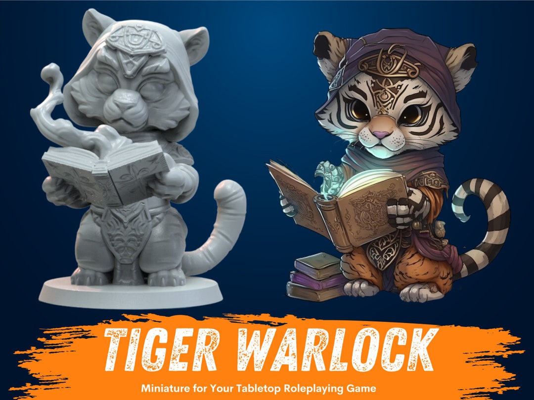 Tiger Warlock Miniature | D&D Tabaxi Miniature | Dnd Jaguar Druid | RPG ...