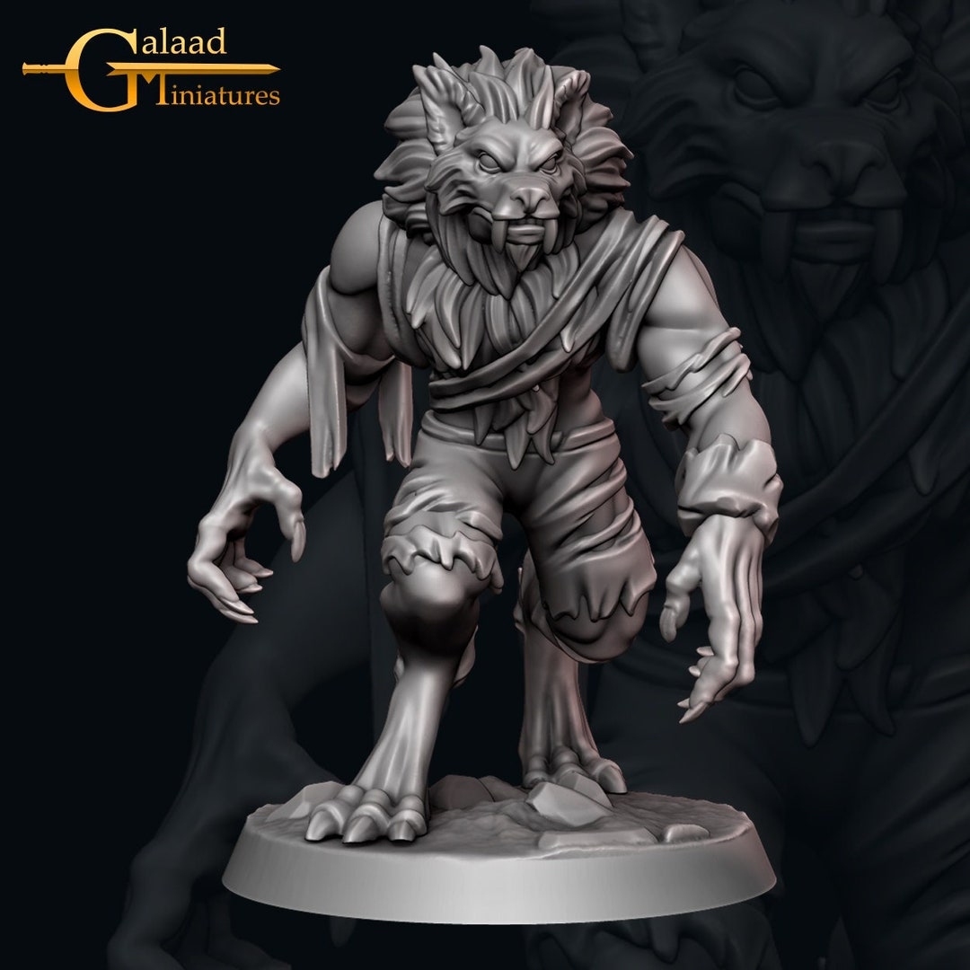 Male and Female Werewolf Miniatures 4 Styles RPG Minis D&D DND RPG ...
