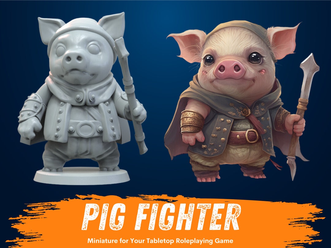 Pig Fighter Miniature | D&D Hogfolk Miniature | Dnd Hog | RPG Pig ...