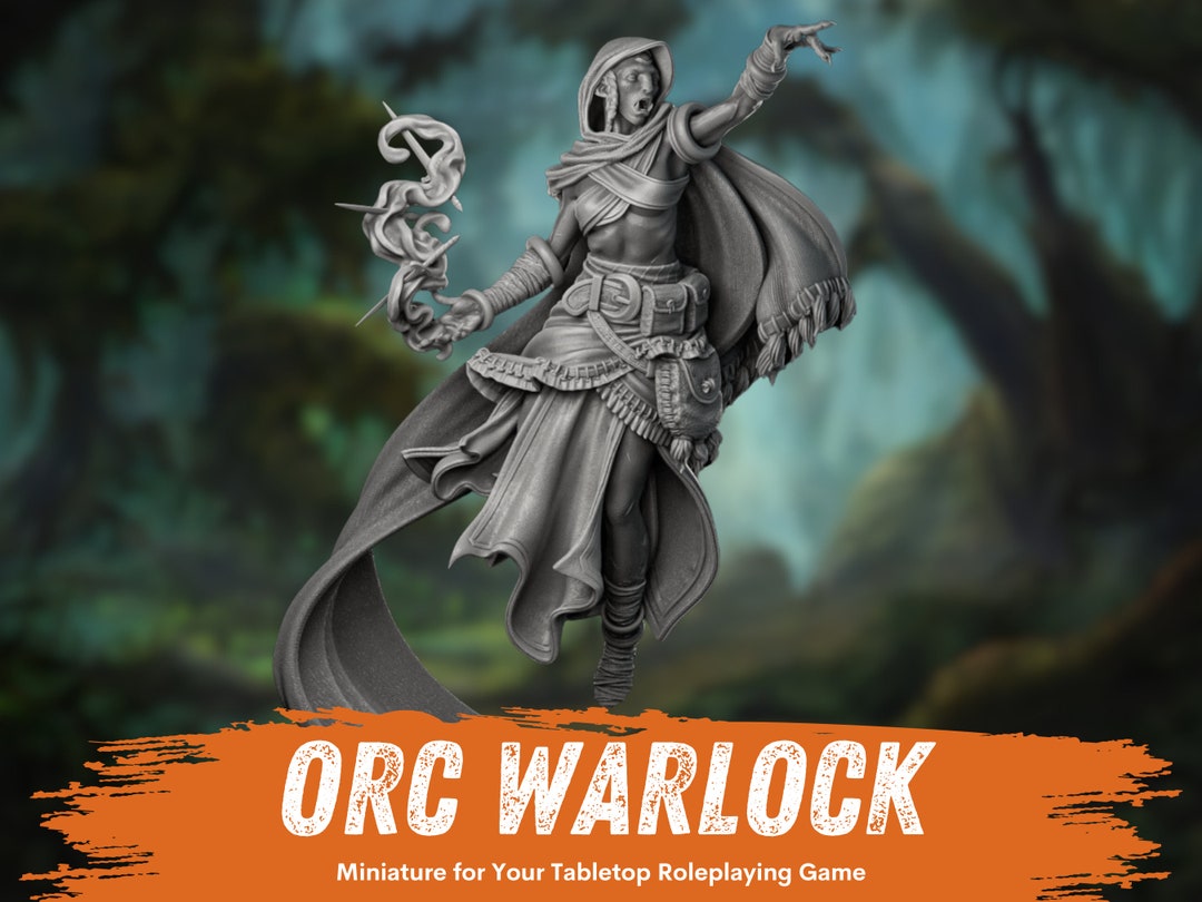 Female Orc Warlock Miniature RPG Ork Sorcerer Minis D&D Hobgoblin ...