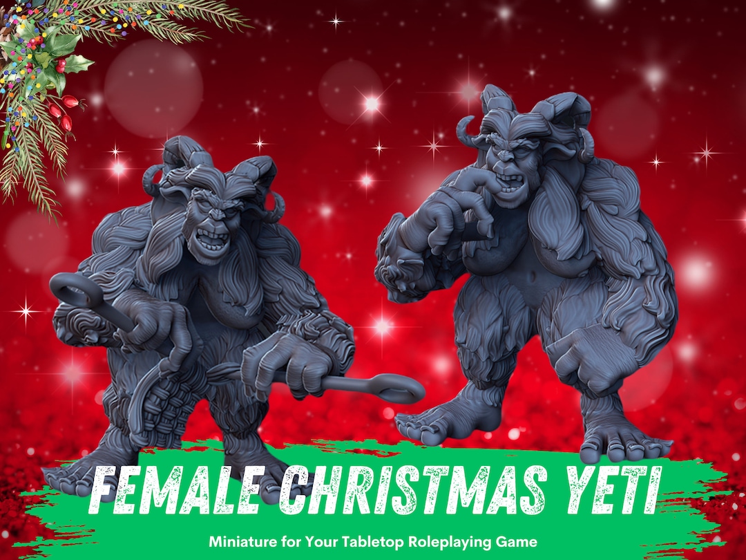 Female Yeti Miniature | RPG Xmas Abominable Snowman | DND Snowman | D&D ...