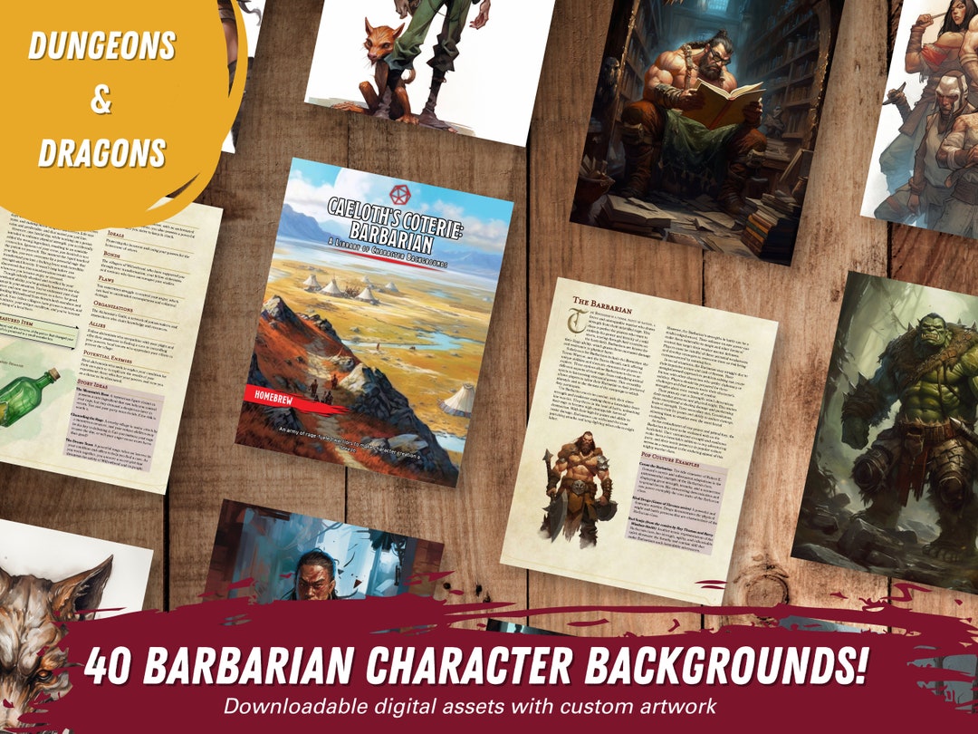 Digital Barbarian Character Backgrounds | D&D Digital Download ...