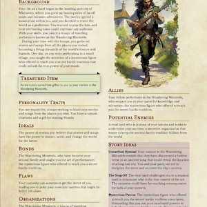 Digital Bard DND Character Backgrounds | D&D Digital Download ...