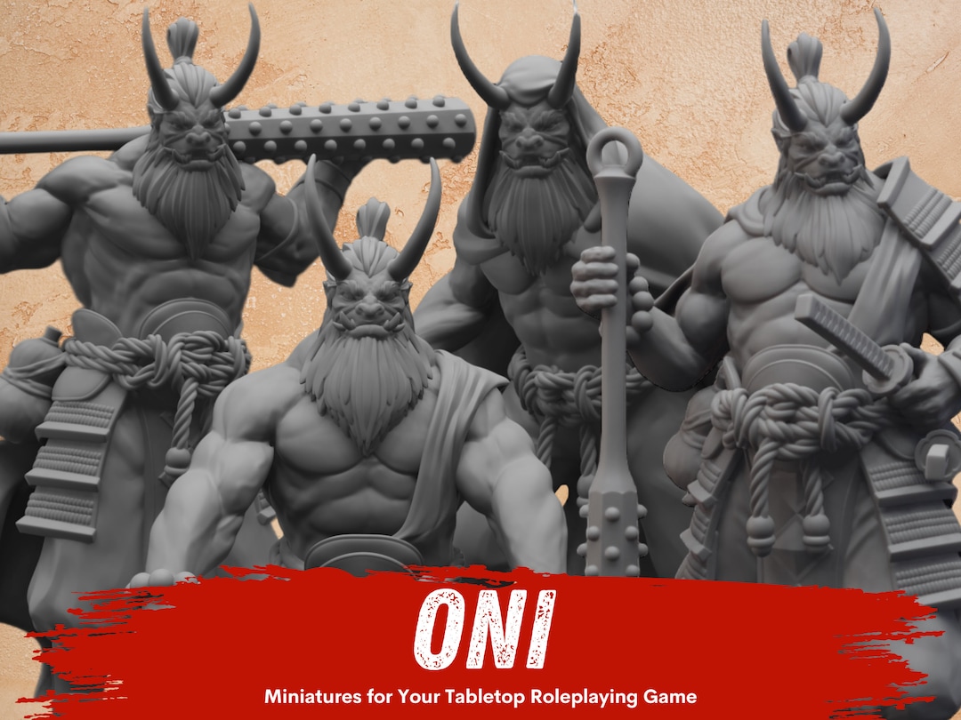Oni Collection (4 Miniature Options) | RPG Demon Minis | D&d | Dnd | RPG | Yokai | Troll | Fiend ...