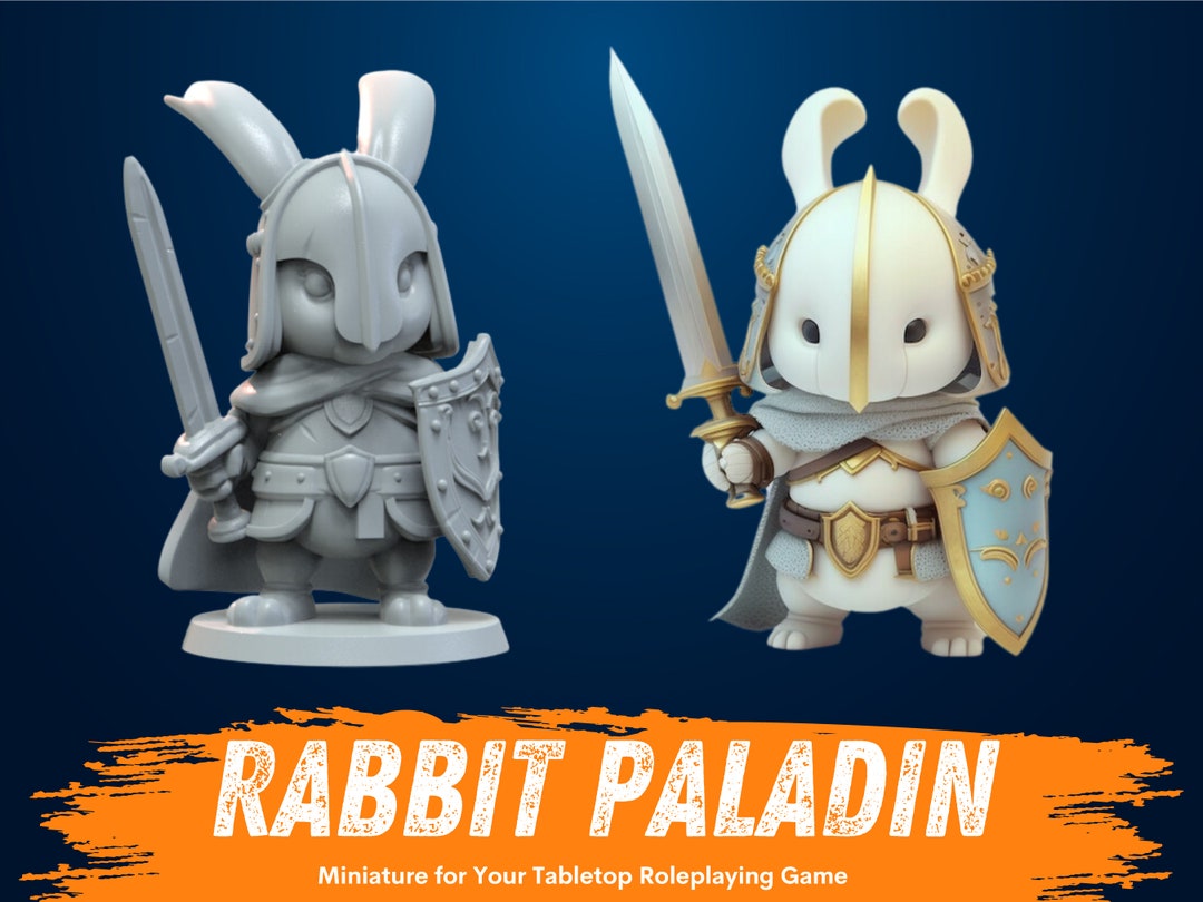 Rabbit Paladin Miniature | D&D Bunny Miniature | Dnd Rabbitfolk | RPG ...