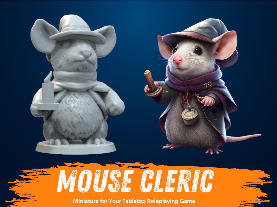 Mousefolk Cleric Miniature | D&D Mouse Miniature | Dnd Ratfolk | RPG ...