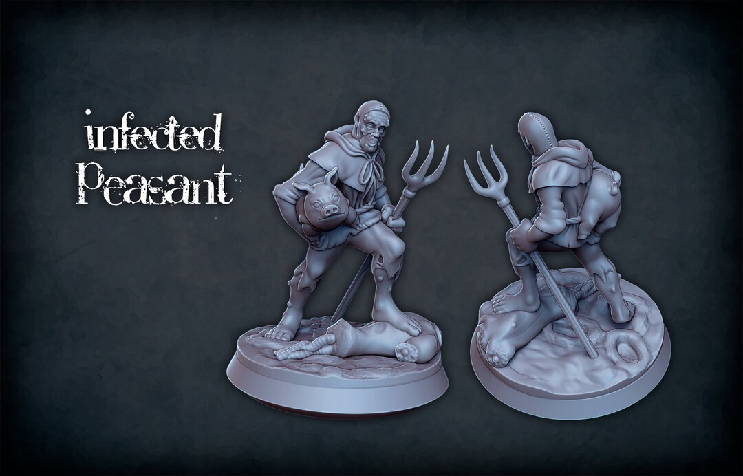 Plague Zombie Peasant Miniatura con Base / RPG Minis / DND / D&D / RPG ...