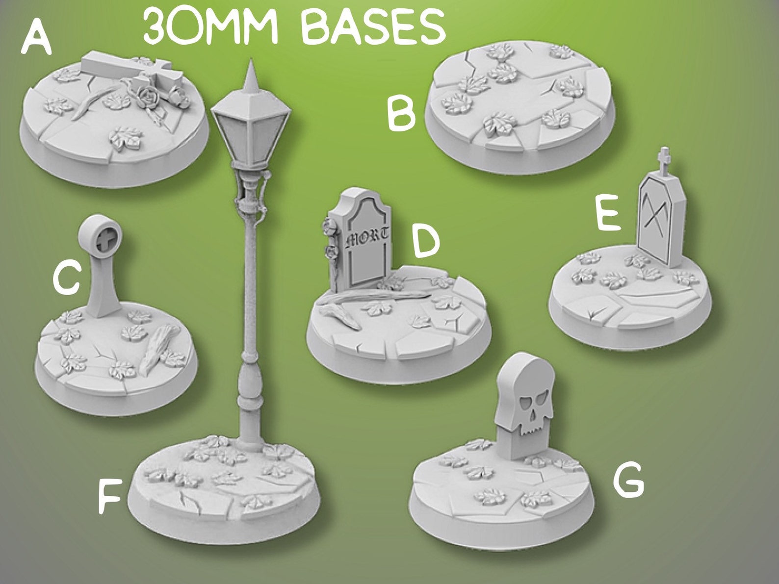 30mm Graveyard Bases | Miniature Bases | D&D | RPG | Tabletop Gaming ...