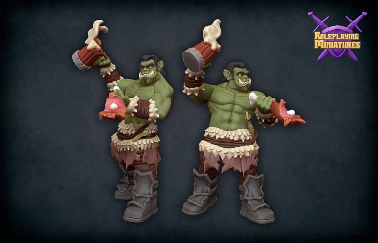 Half-Orc Fighter/Brawler Miniature RPG Minis Ork Mini | Etsy