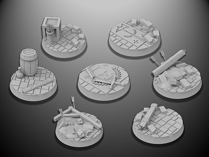 30mm Ruins Bases | Miniature Bases | D&D | RPG | Tabletop Gaming | From ...