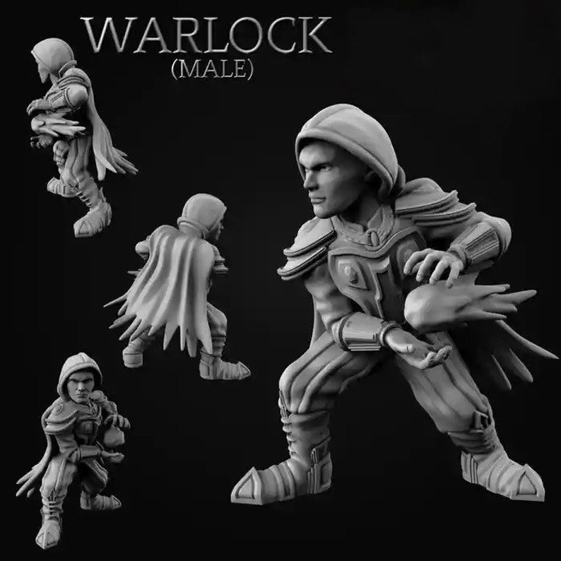 Gnome Warlock male or Female Miniatures RPG Minis DND - Etsy