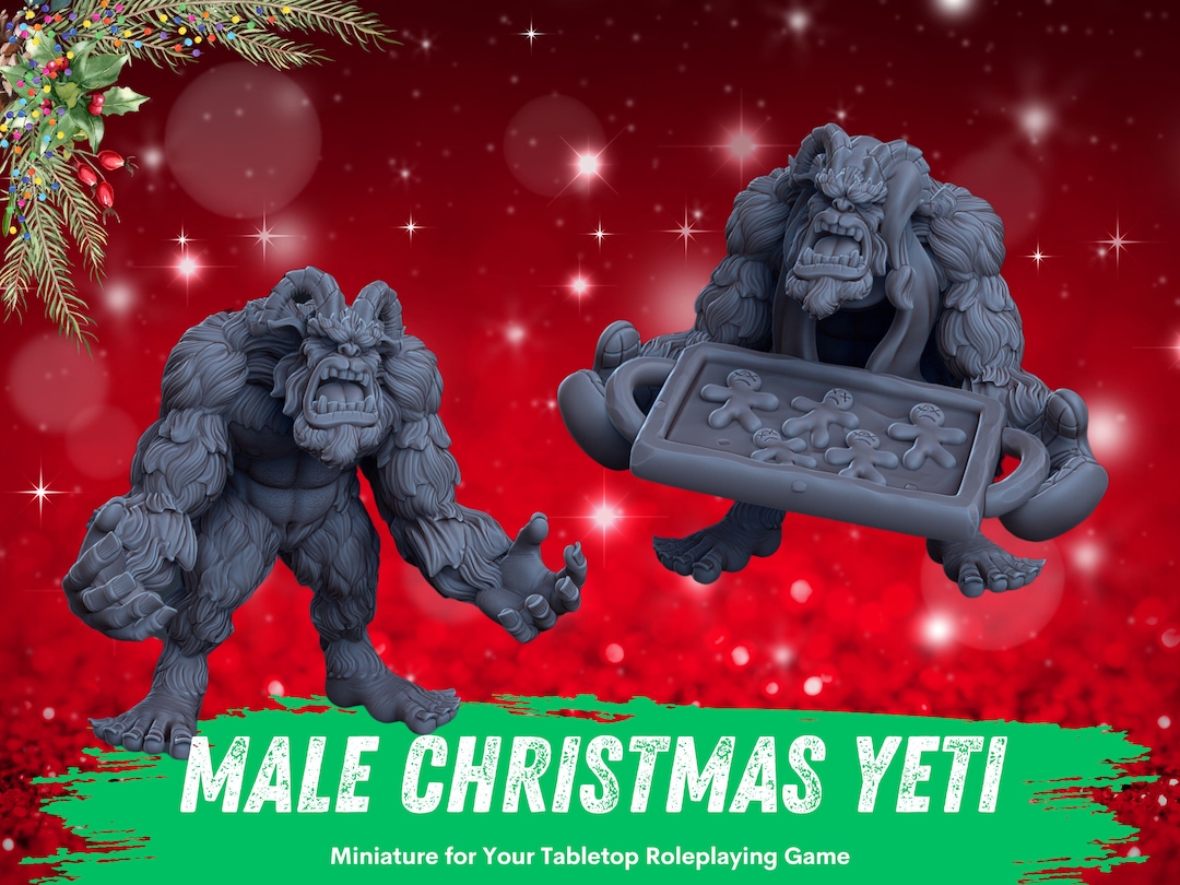 Male Yeti Miniature | RPG Xmas Abominable Snowman | DND Snowman | D&D ...
