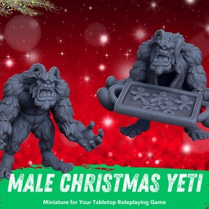 Male Yeti Miniature | RPG Xmas Abominable Snowman | DND Snowman | D&D Bigfoot | RPG Sasquatch ...
