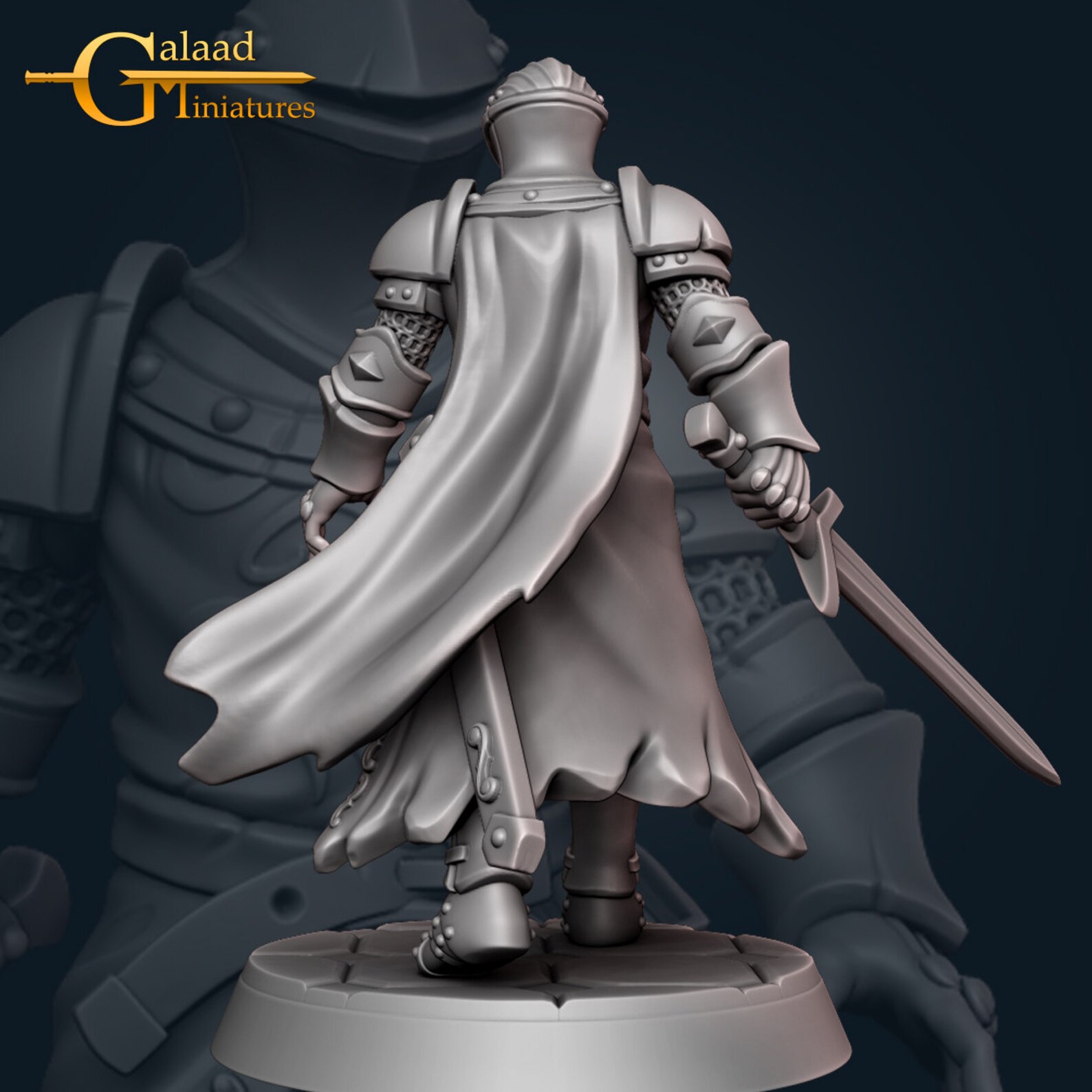 Paladin or Knight Miniatures - 4 Versions | RPG Minis | D&D | DND | RPG ...