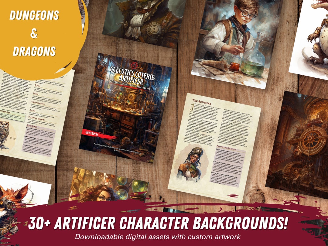 Digital Artificer Character Backgrounds for DND | D&D Digital Download ...
