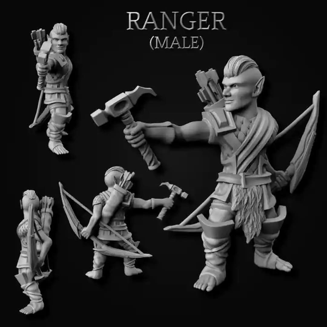 Gnome Ranger (male or Female) Miniature | RPG Minis | DND | D&D | RPG ...