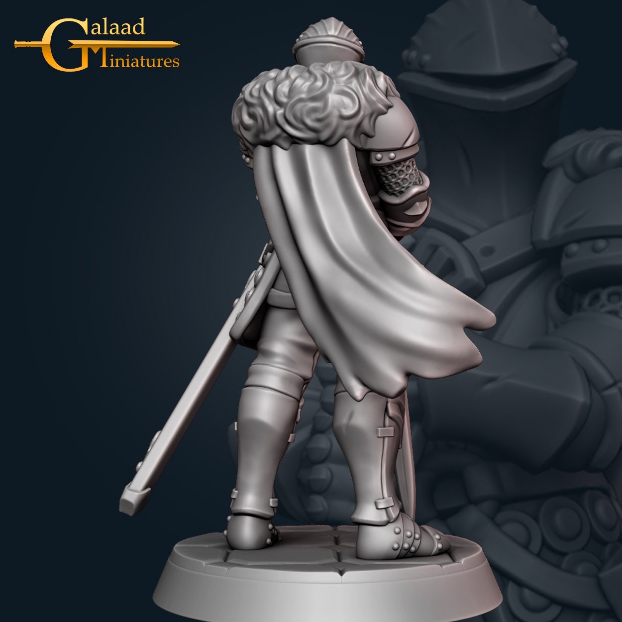 Paladin or Knight Miniatures - 4 Versions | RPG Minis | D&D | DND | RPG ...