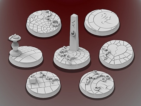 30mm Dark Elf Bases Miniature Bases D&D RPG Tabletop | Etsy