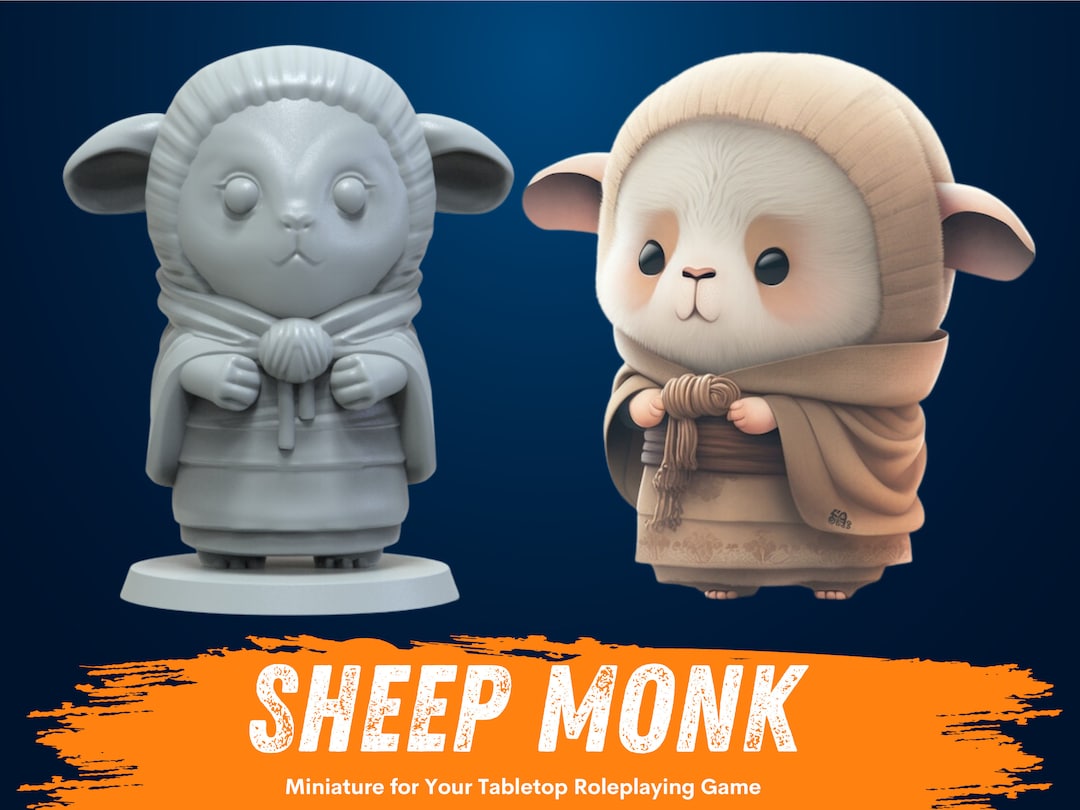 Sheepfolk Monk Miniature | D&D Caoraa Miniature | Dnd Sheep | RPG Lamb ...