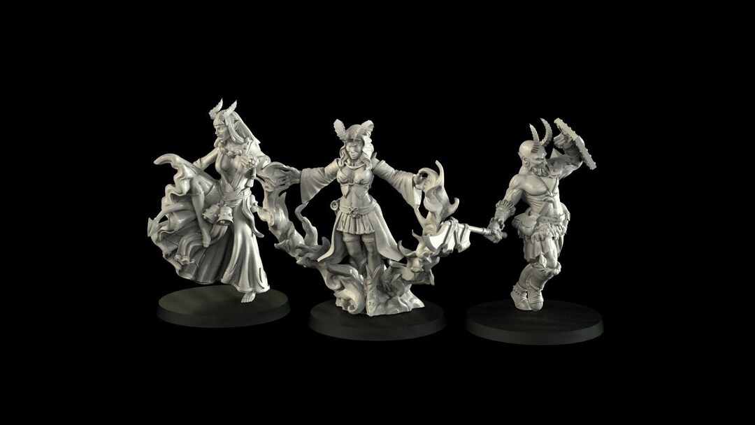 Tiefling Miniatures - 6 Variations | RPG Minis | D&D | DND | RPG ...