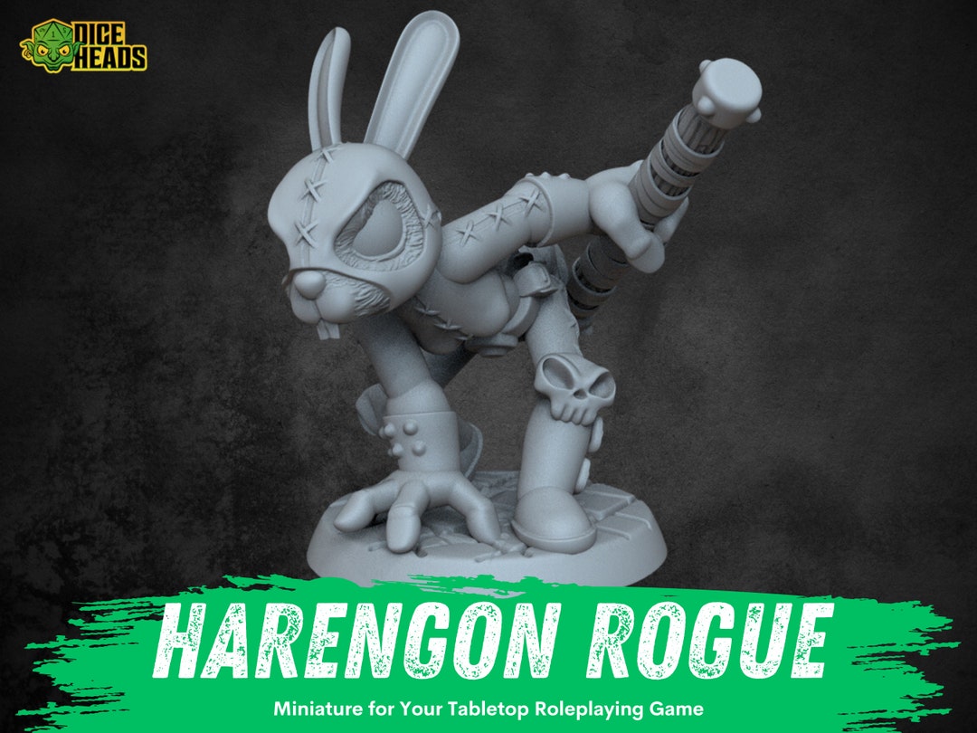 Harengon Rogue Miniature RPG Rabbitfolk Minis D&D Rabbit Monk DND ...