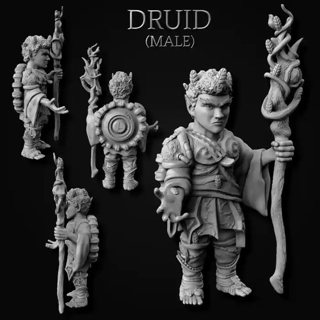 Gnome Druid (male or Female) Miniature | RPG Minis | DND | D&D | RPG ...