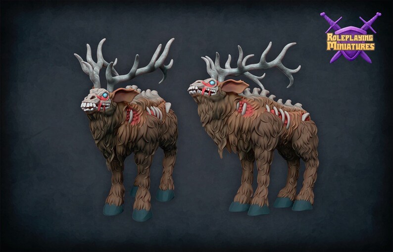 Undead Reindeer Christmas Miniature RPG Minis DND D&D - Etsy