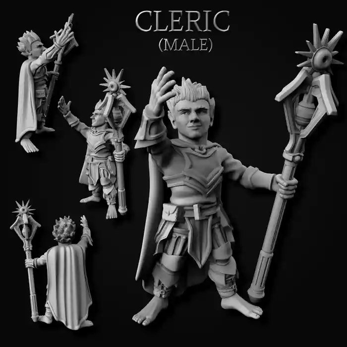 Gnome Cleric male or Female Miniature Free Shipping RPG - Etsy
