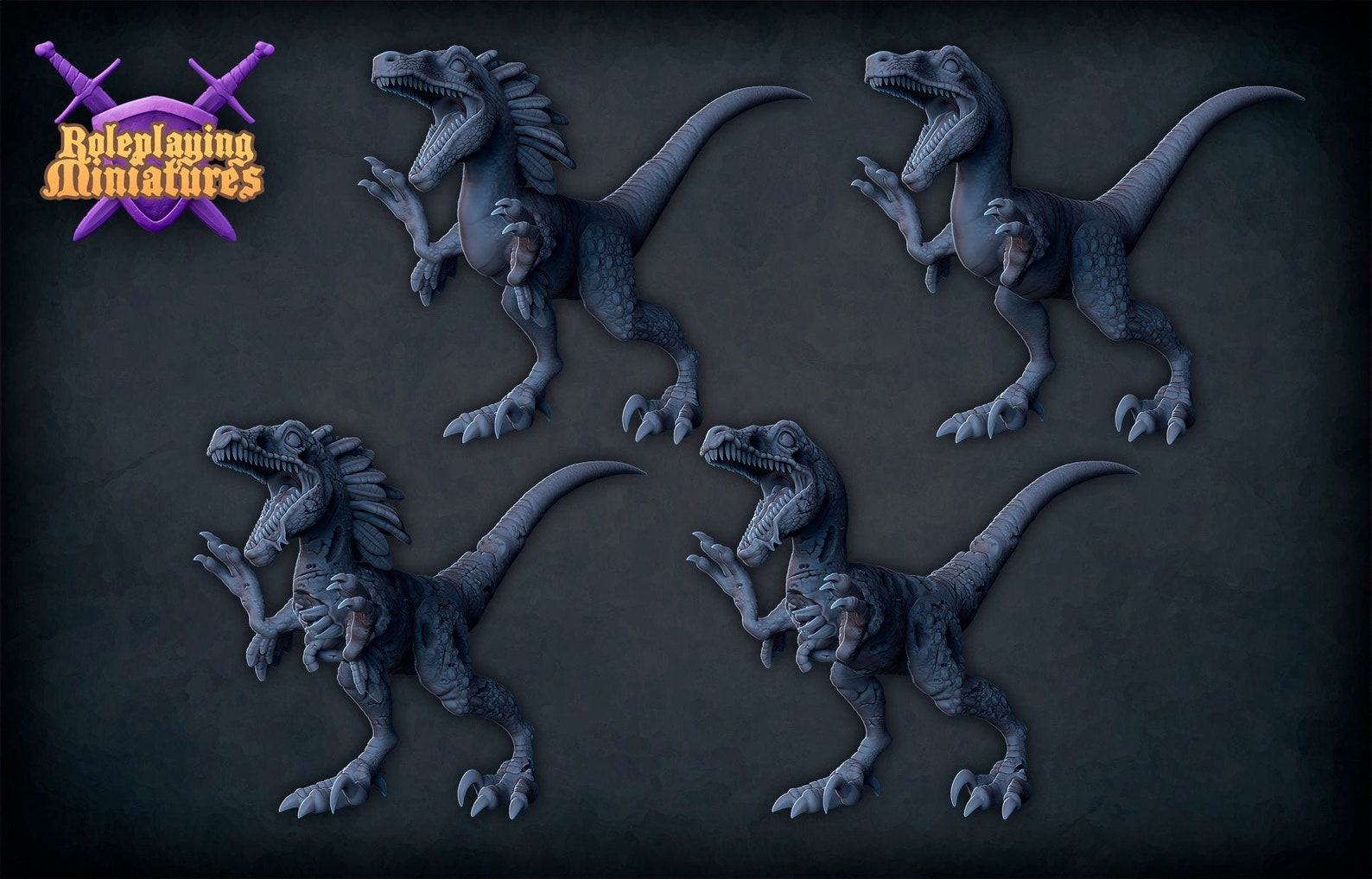 Velociraptor Miniatures 4 Versions RPG Minis DND D&D - Etsy