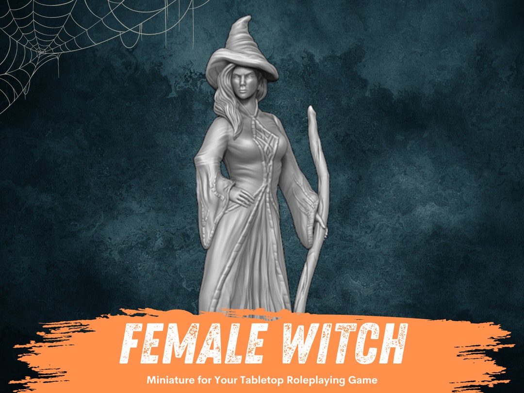 Female Witch Miniature | RPG Wizard Mini | DND Sorcerer | D&D Druid ...