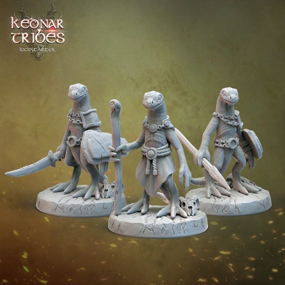 Lizardfolk Miniatures 3 Versions RPG Minis D&D DND - Etsy