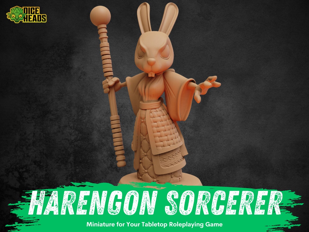Harengon Sorcerer Female Miniature | RPG Rabbitfolk Minis | D&D Rabbit ...