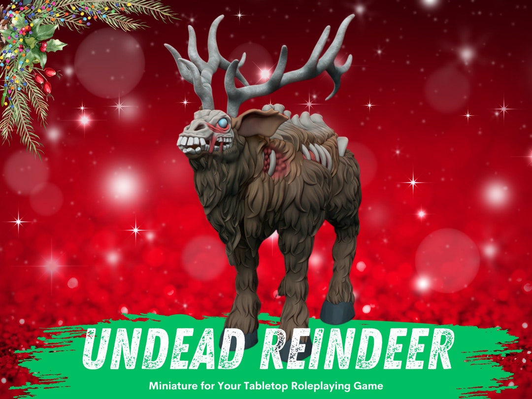 Undead Reindeer Christmas Miniature | RPG Reindeer Minis | DND Zombie ...