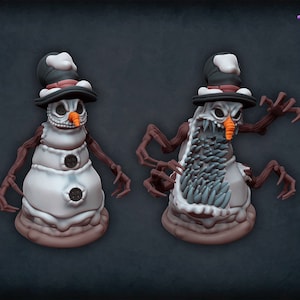 Snowman Christmas Mimic Miniature | RPG Xmas Mimic Mini|dnd Snowman | D ...