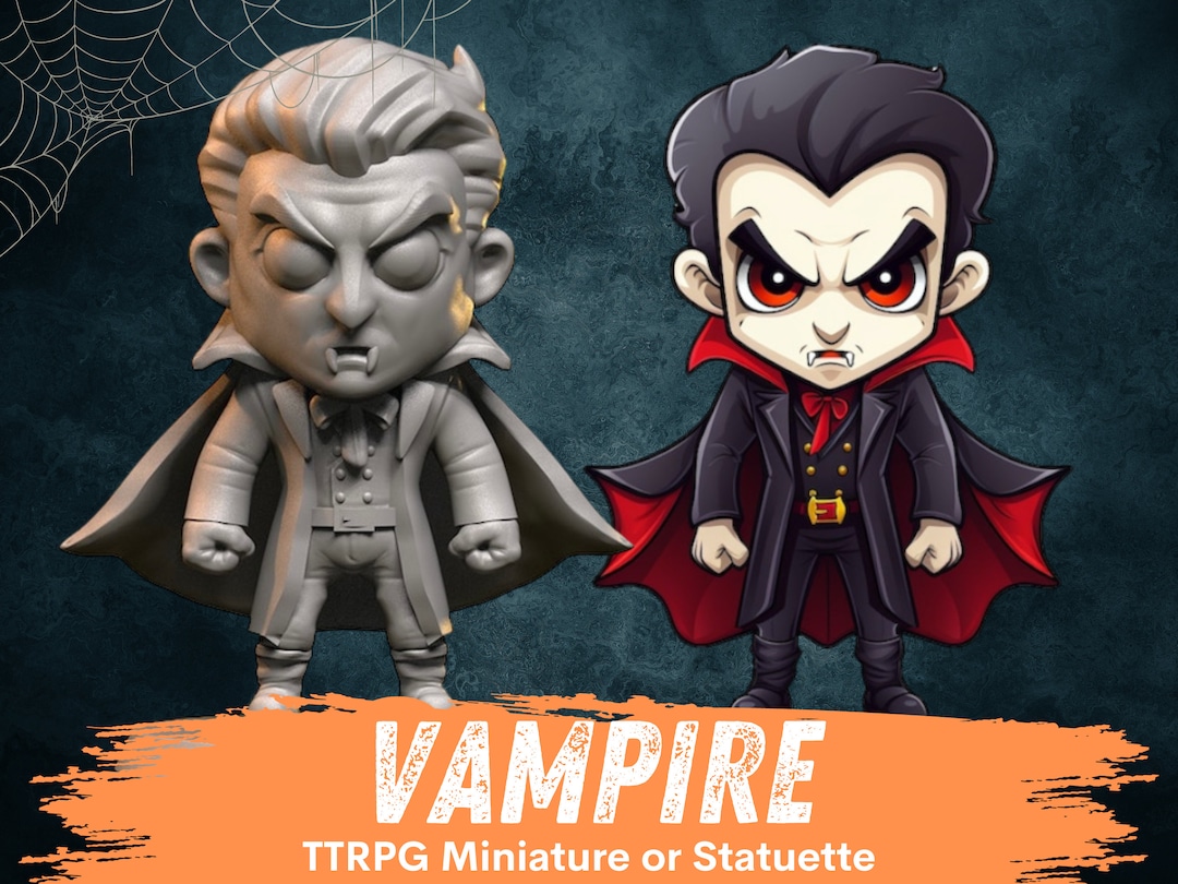 Vampire Miniature RPG Dracula Mini Vampire Chibi Vampire - Etsy