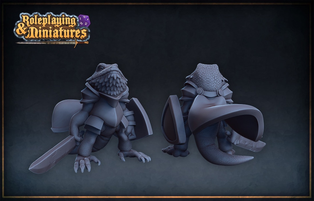 Bearded Dragonborn / Lizardfolk Miniature | RPG Minis | DND | D&D | RPG ...
