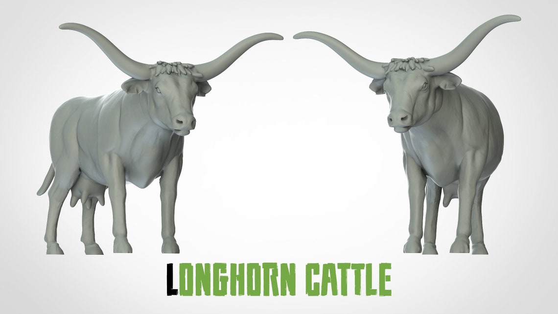 Longhorn Cattle Miniature RPG Minis D&D DND RPG - Etsy