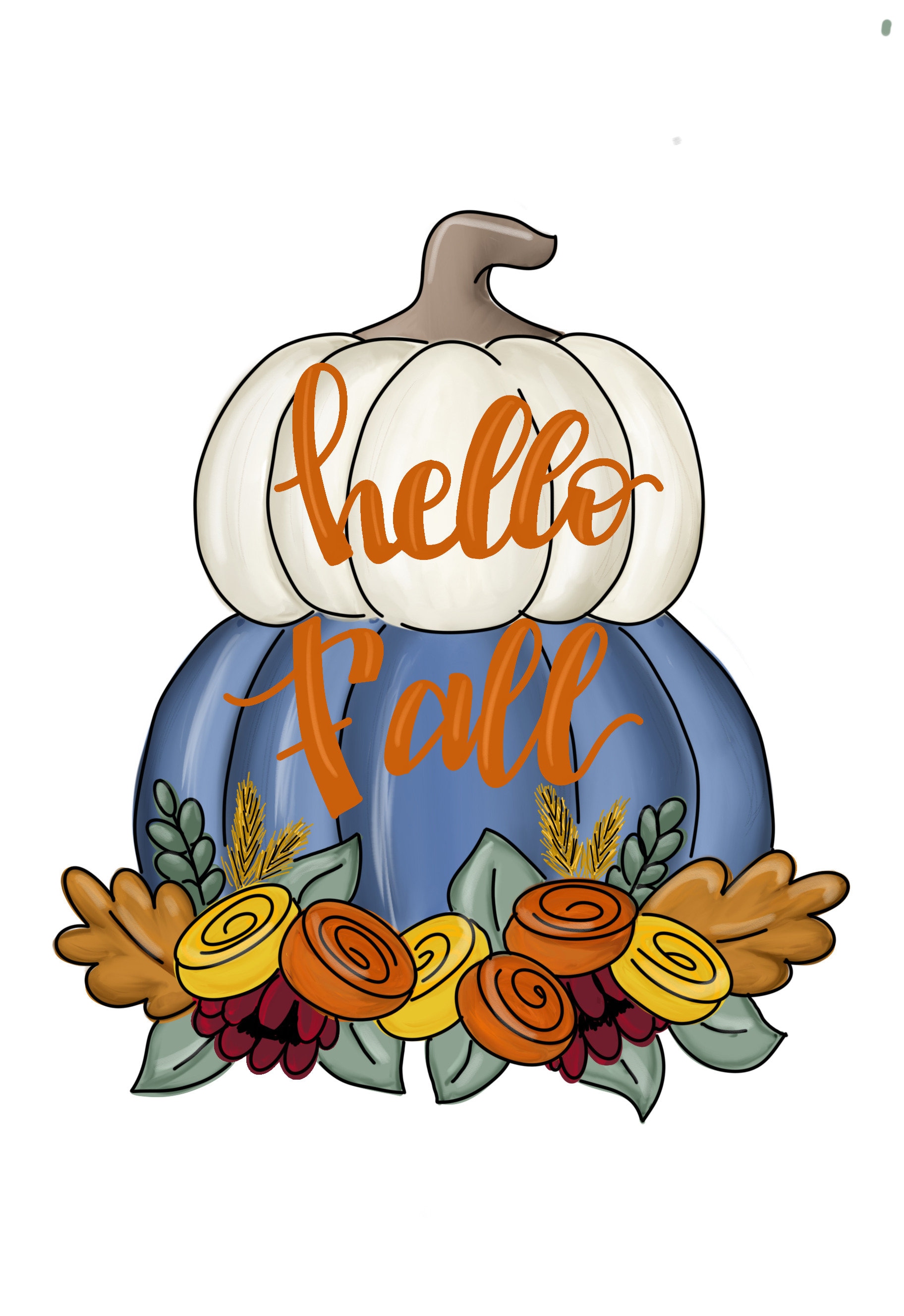 Fall Pumpkin Doorhanger Template - Etsy