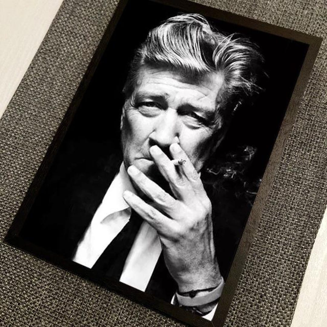 Vintage David Lynch Smoke Poster, David Lynch Black and White Portrait ...