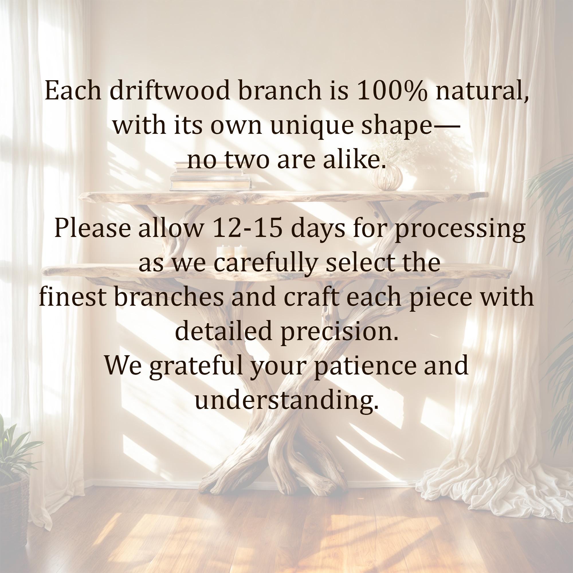 Solid Wood Live Edge Console Table Driftwood Tree Branch Natural ...