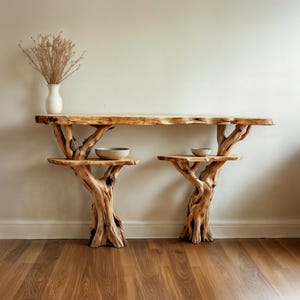 Driftwood Tree Console Table Branch Solid Wood Live Edge Table Top ...