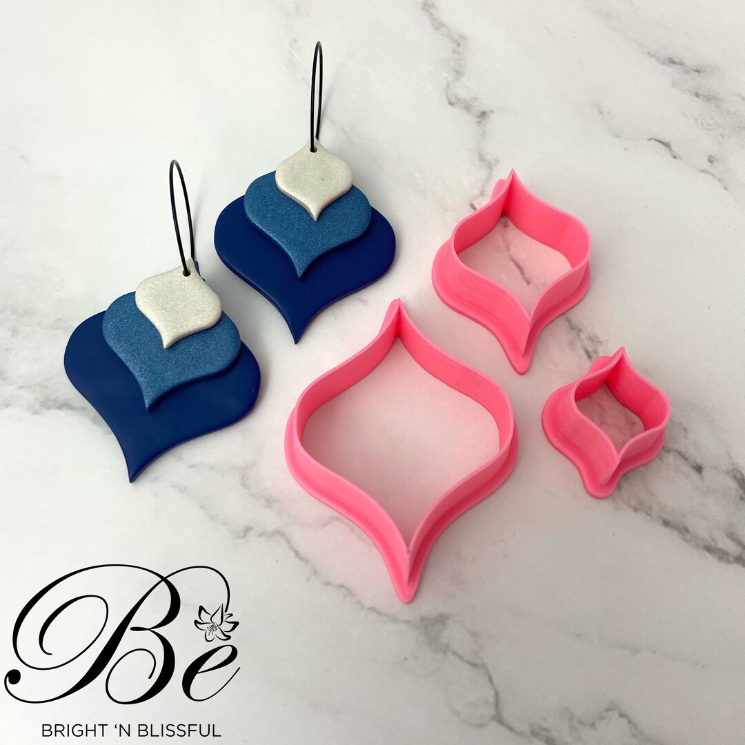 Ogee Shape Polymer Clay Cutter Set of Three for Earrings UK Clay Tools ...